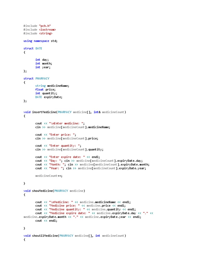 Using Namespace Struct: "PCH.H" | PDF | Computer Programming | Programming Paradigms
