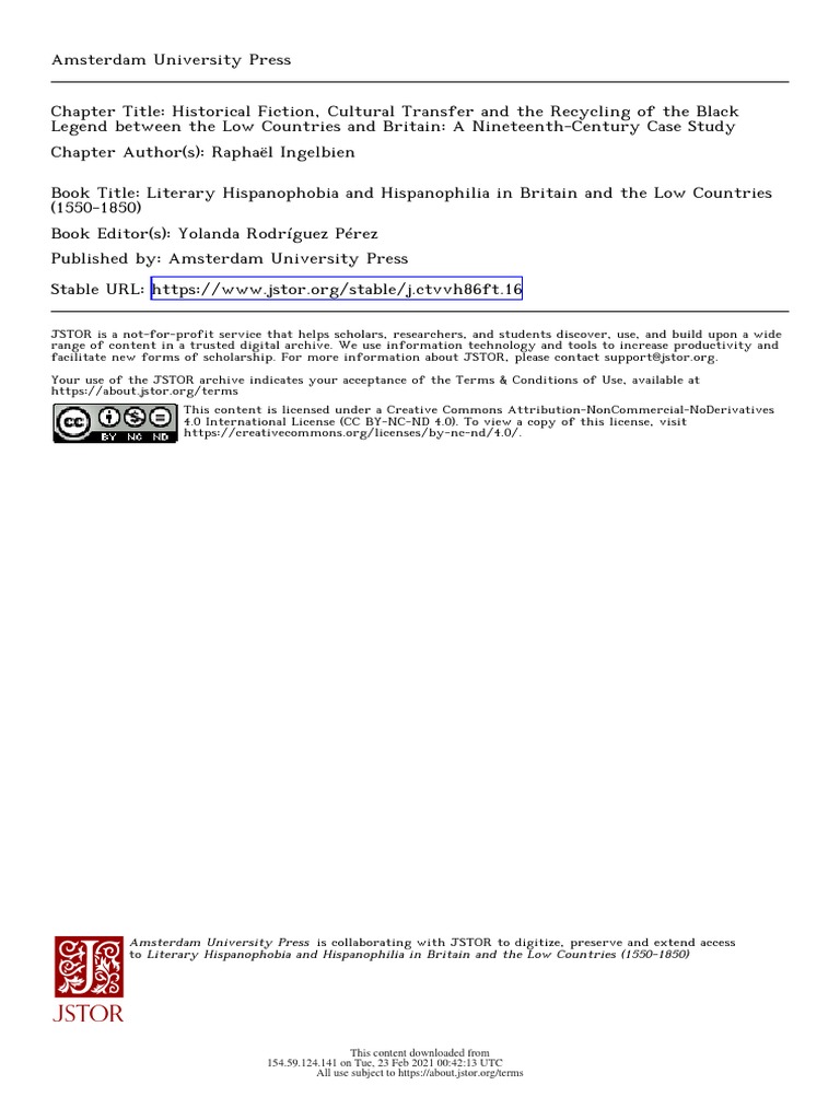Historical Fiction, Cultural Transfer and The Recycling of The Black ...