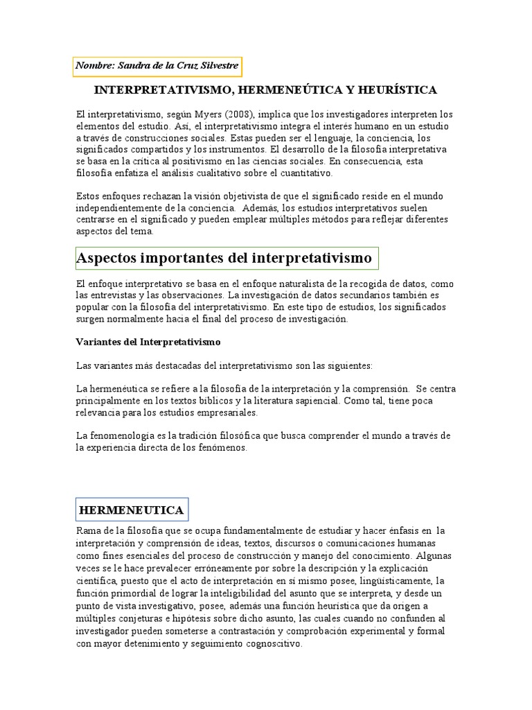 Interpretativismo y Filosofía del Conocimiento | PDF | Hermenéutica ...