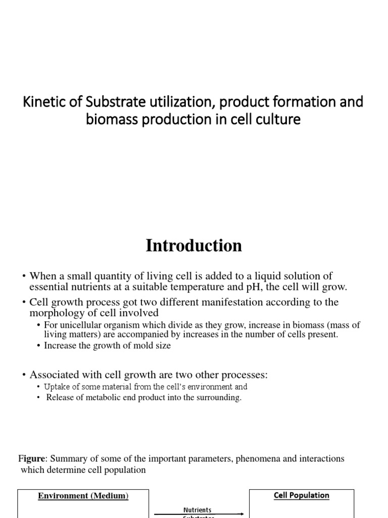 Kinetic of Substrate Utilization, Product Formation and | PDF ...