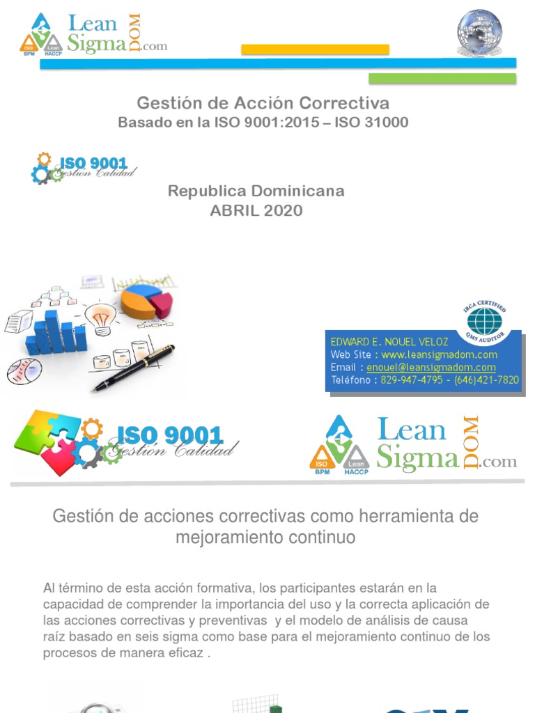 2020 Accion Correctiva y Herramientas ISO 9001 - 2015 | PDF | Calidad ...