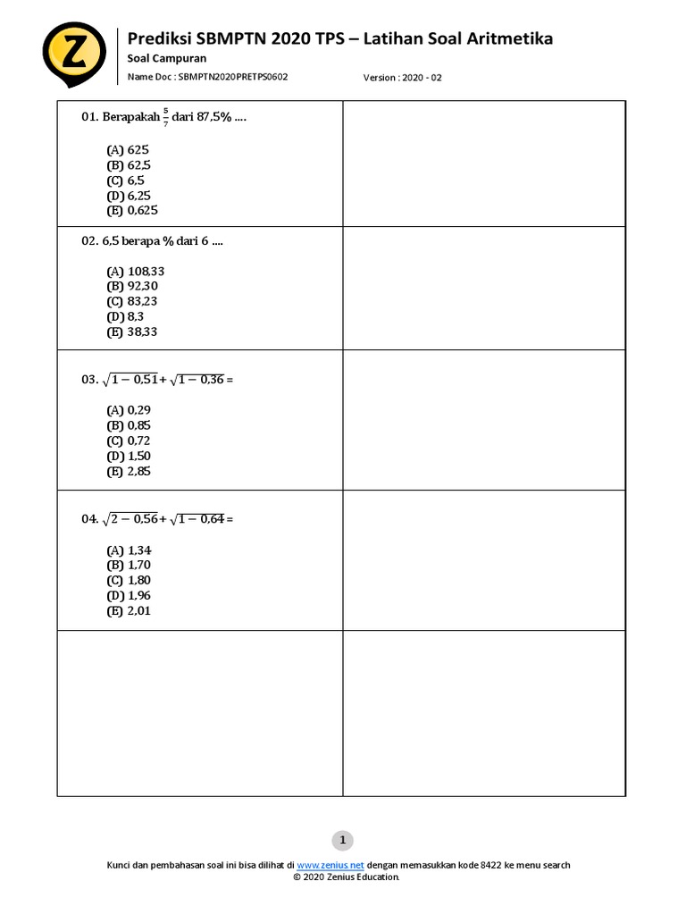 Latihan Soal - Soal Campuran SBMPTN | PDF