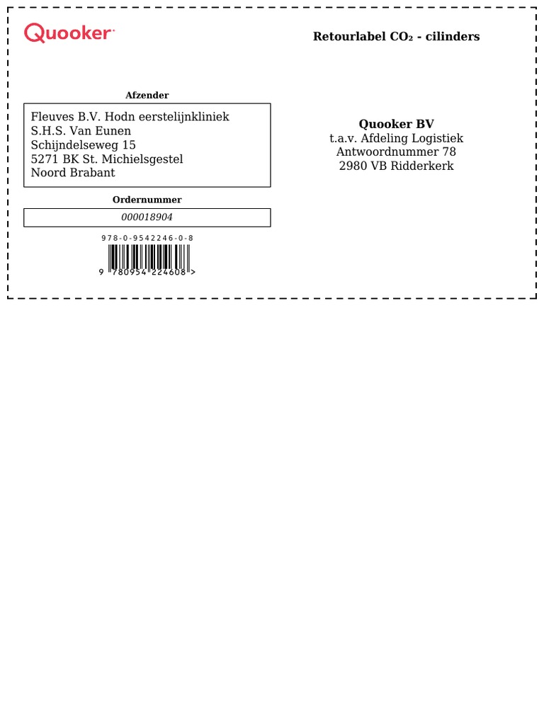 Label Retournering Quooker | PDF