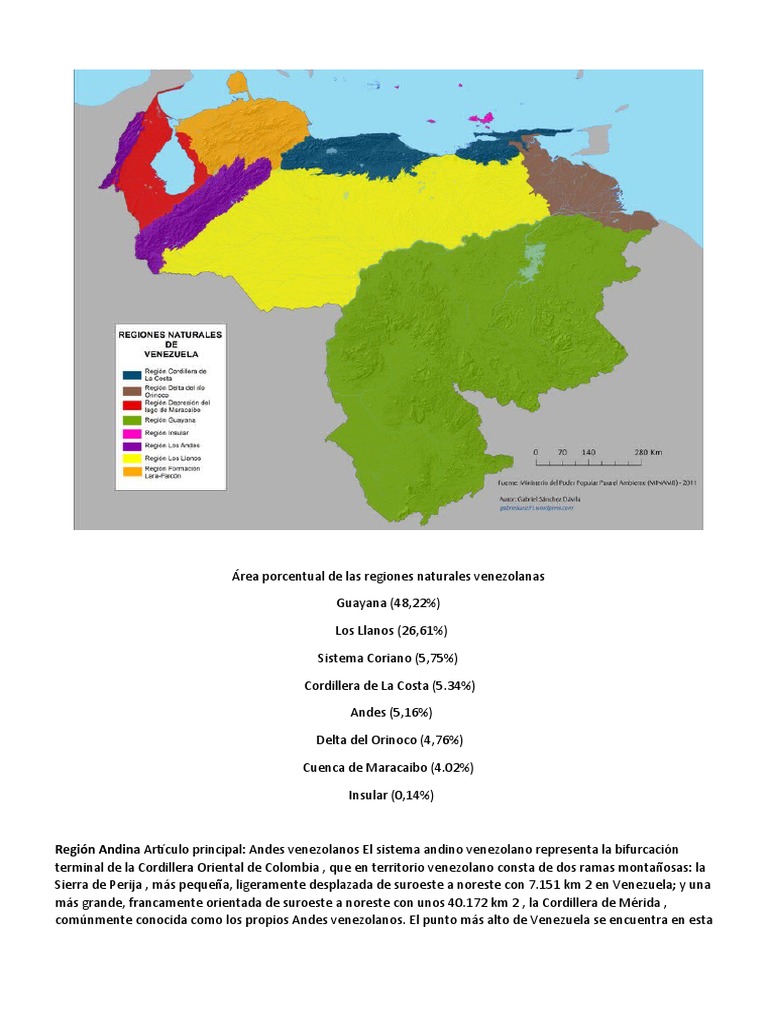 Regiones Naturales de Venezuela | PDF | Andes | Venezuela
