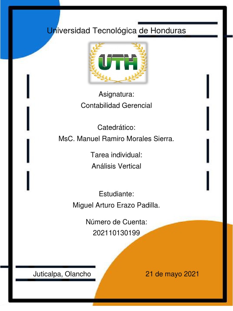 Análisis Vertical de Contabilidad UTH | PDF | Liquidez de mercado ...