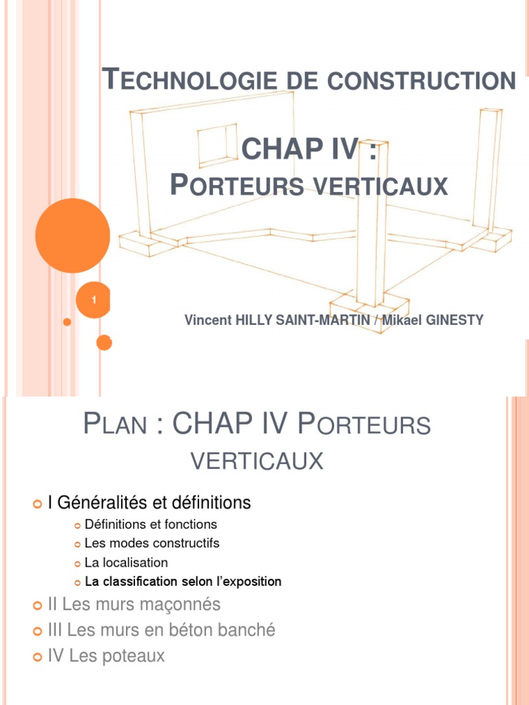 Chap 4 - Porteurs Verticaux 2013 2014 Corrigé | PDF | Mortier (matériau) | Bois (matériau de ...