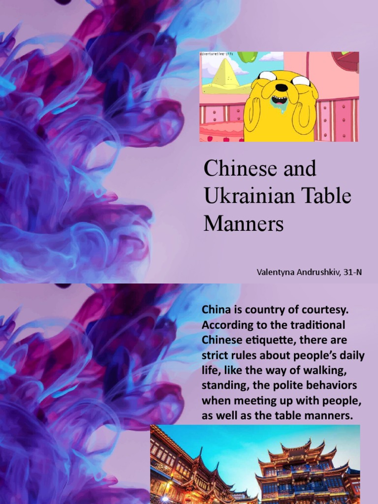 Chinese and Ukrainian Table Manners: A Guide to the Rules of Etiquette ...