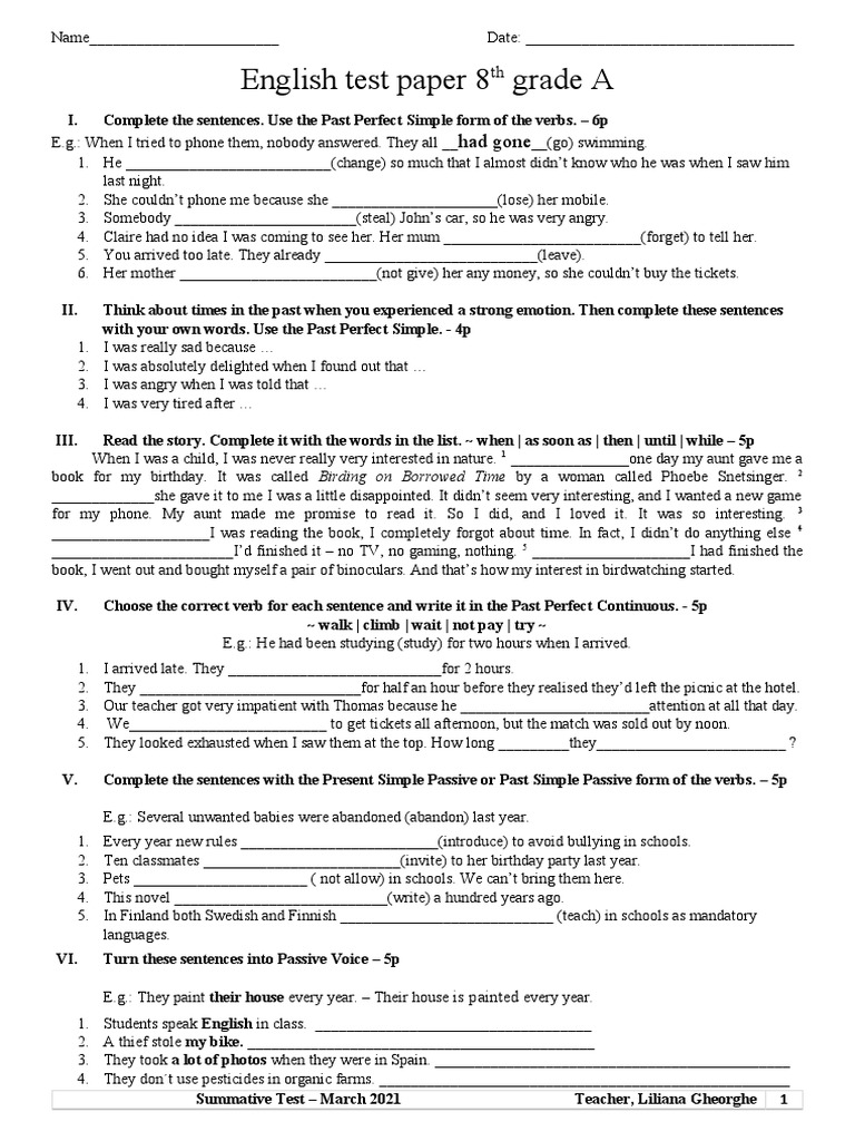 Test 8A - 2021 | PDF