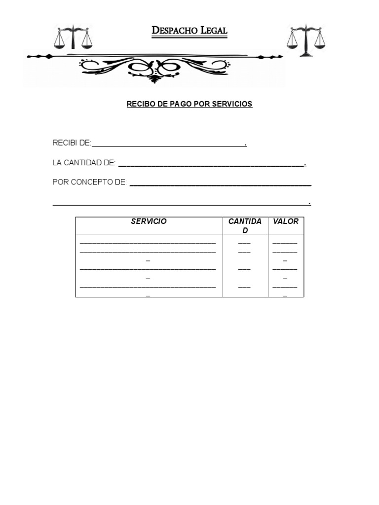 Recibo de Pago Por Servicios Legales | PDF