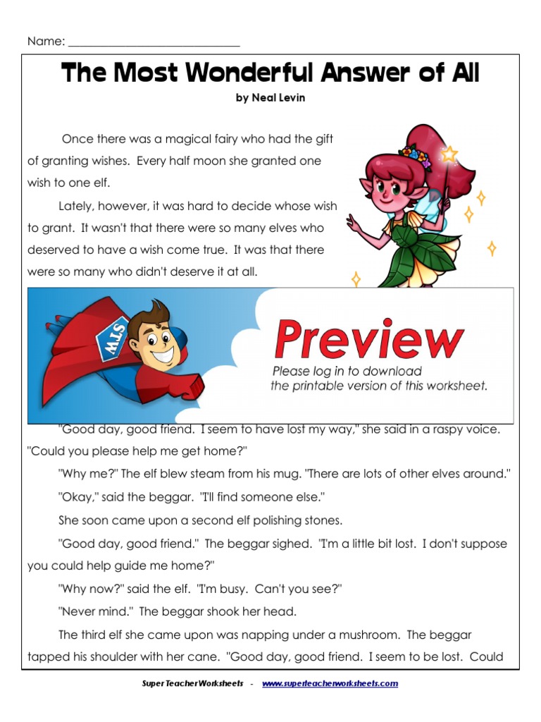 The Most Wonderful Answer of All: by Neal Levin | PDF | Elves