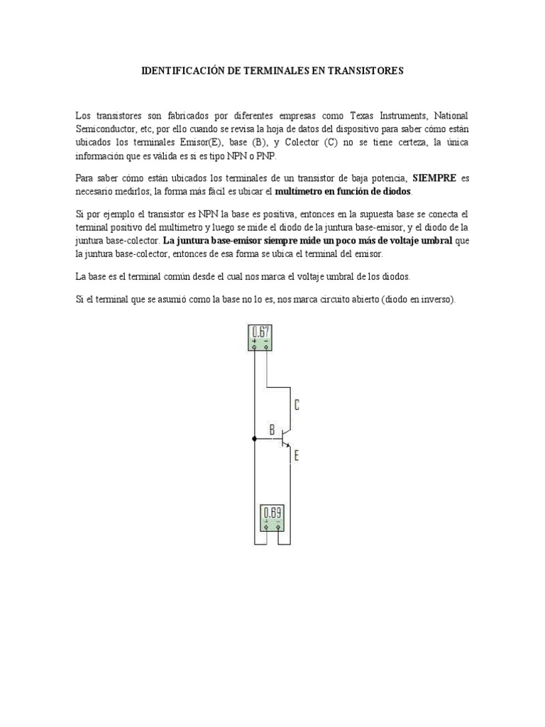 Identificación de Terminales en Transistores | PDF | Ciencia y matemáticas