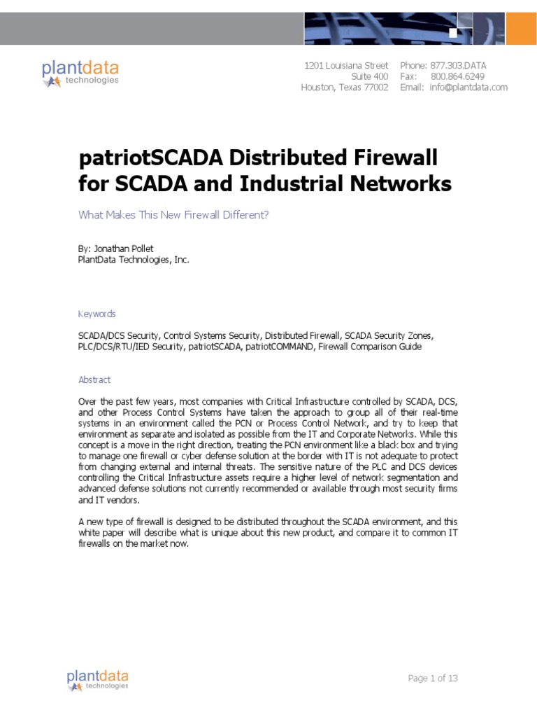 WP 001 SCADApollet | PDF | Scada | Firewall (Computing)