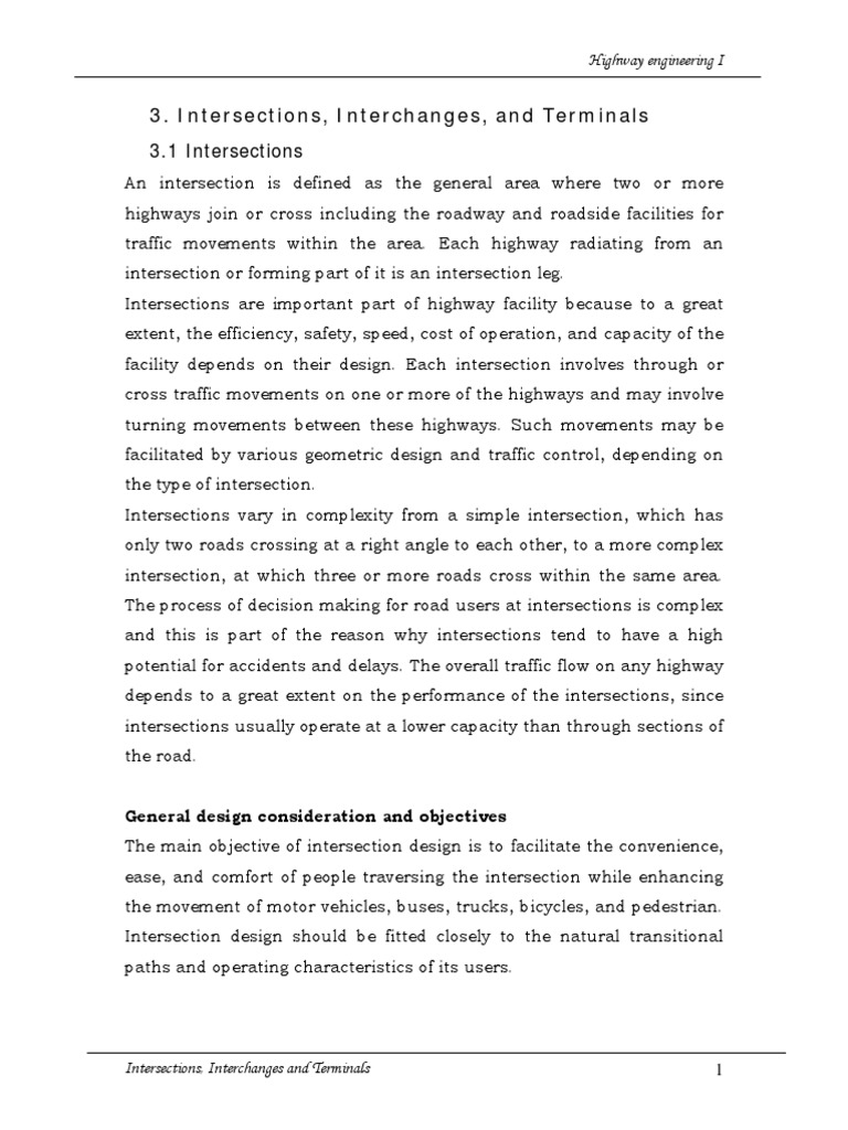 Ch-3 Intersections, Interchanges & Terminals HO | PDF | Traffic | Intersection (Road)