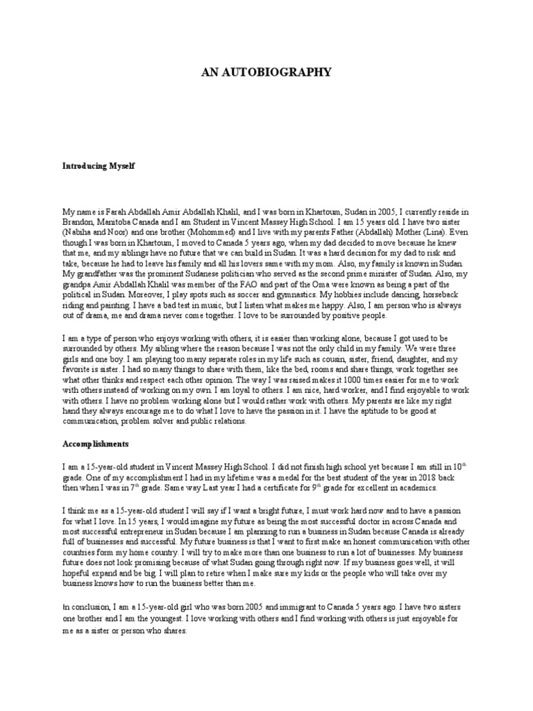 How To Write An Autobiography | PDF | Parent And Child | Family