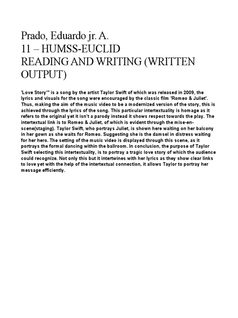 Reading and Writing (Written Output) | PDF