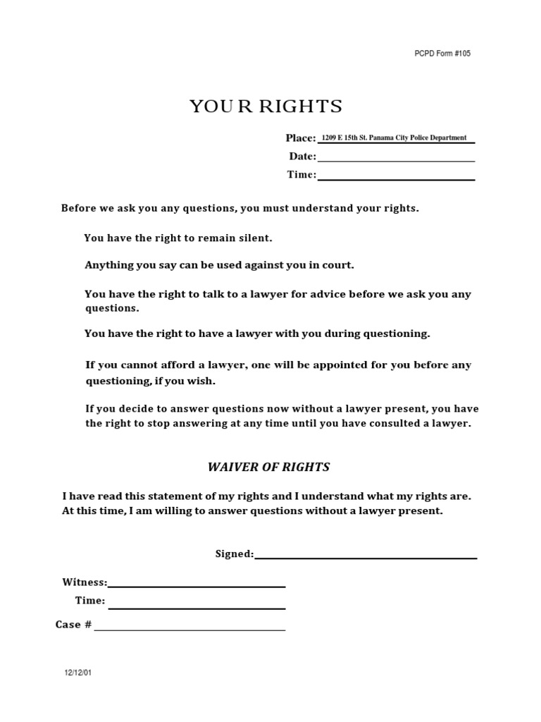 Miranda Rights-1 | PDF