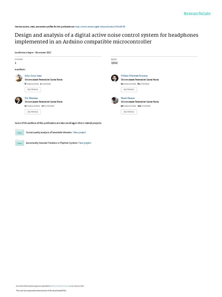 Design and Analysis of a Low-Cost Active Noise Control System for ...