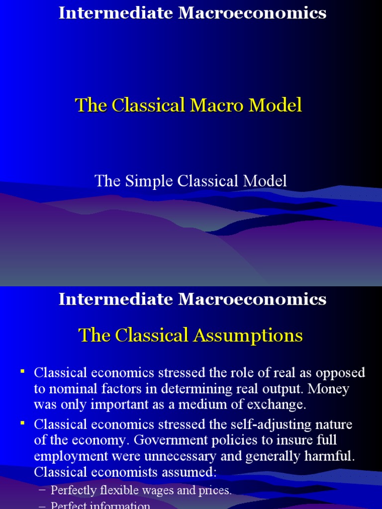 The Classical Macro Model | PDF | Quantity Theory Of Money | Labour ...