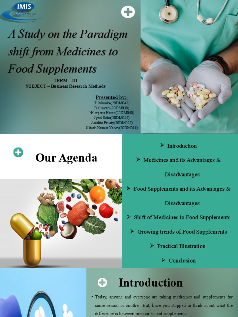 A Study On Paradigm Shift of Medicines To Food Supplement | PDF ...