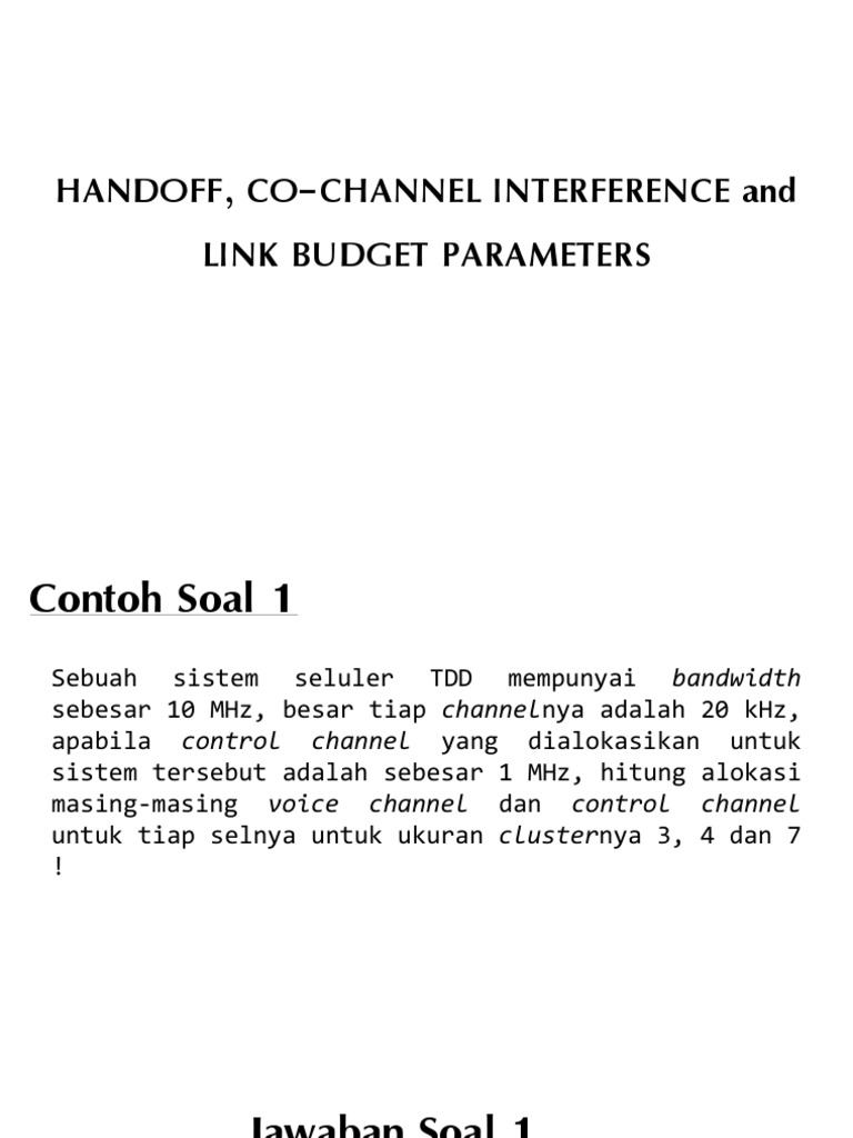 Handoff dan Interferensi Saluran Seluler | PDF
