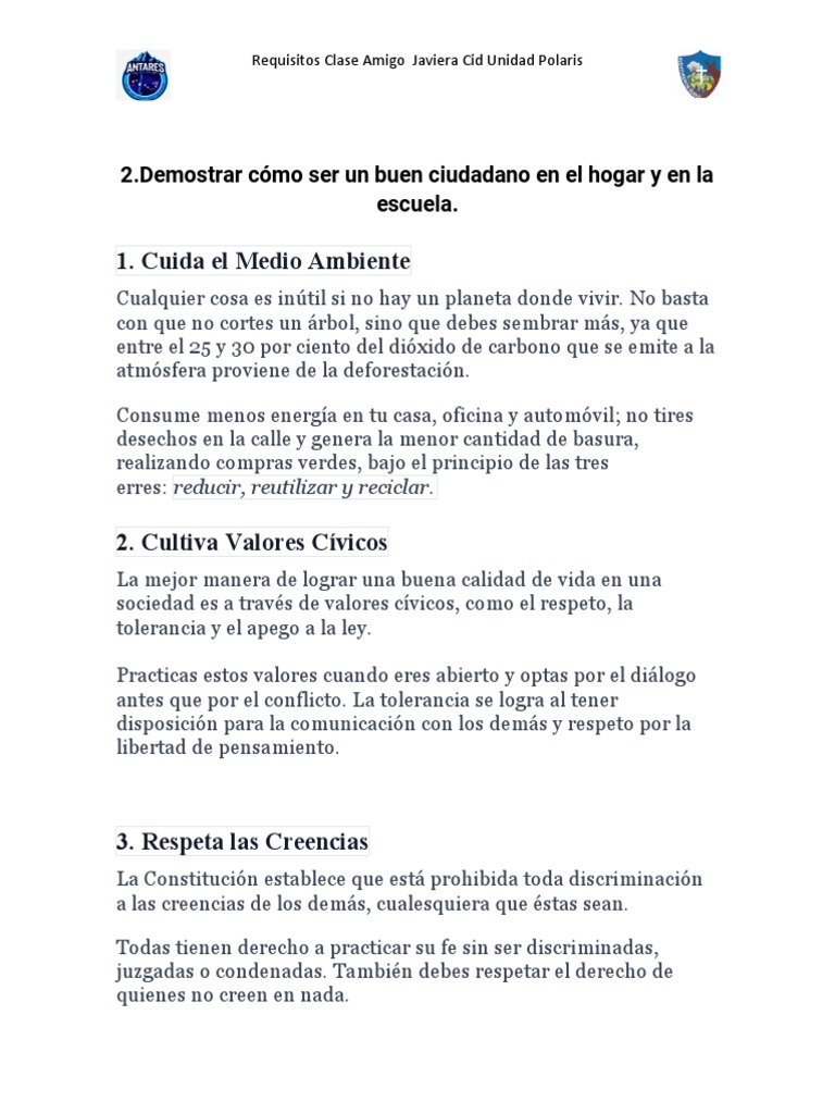 Requisitos para Ser un Buen Ciudadano | PDF | Tolerancia | Violencia