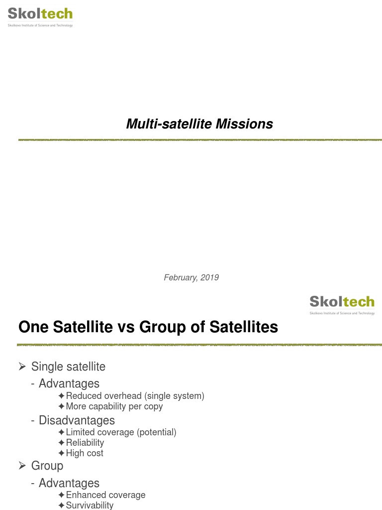 Multi-Satellite Mission Strategies Overview | PDF | Satellite ...