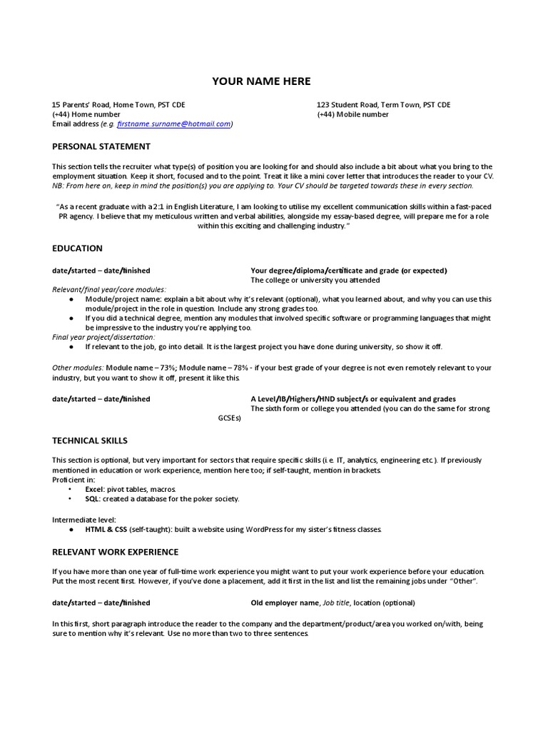 CVTemplate | PDF | Communication | Science