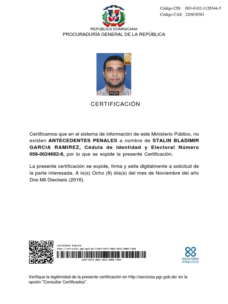 Certificado Buena Conducta | PDF