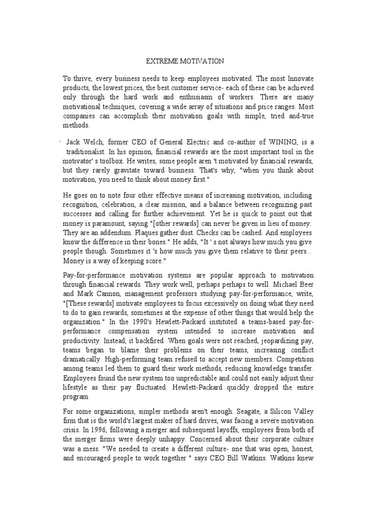 Extreme Motivation | Download Free PDF | Motivation | Motivational