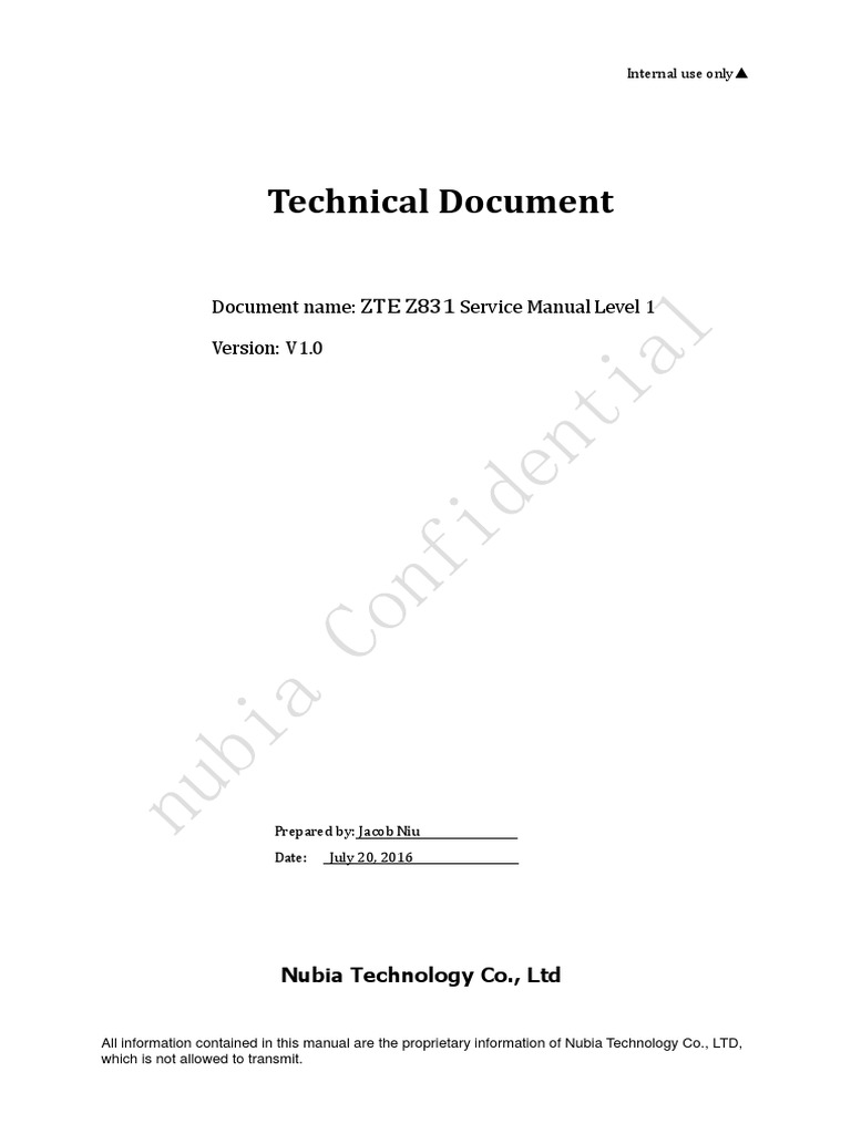 ZTE Z831 (U.S.A) Service Manual (Level 1) V1.0 (Androidhost - Ru) | PDF ...