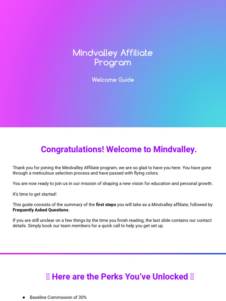 Welcome To Mindvalley Affiliate Program | PDF | Login | Affiliate Marketing