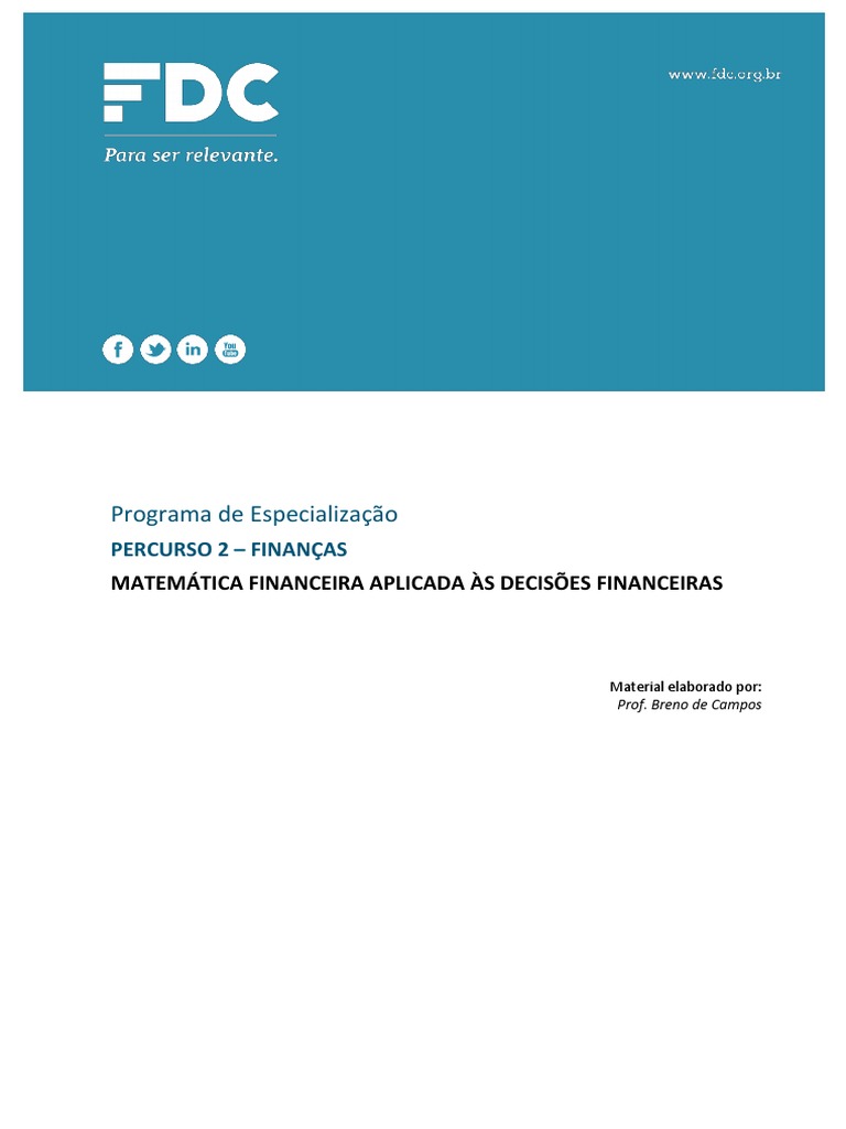 Matemática Financeira e Fluxo de Caixa | PDF | Fluxo de caixa | Juros