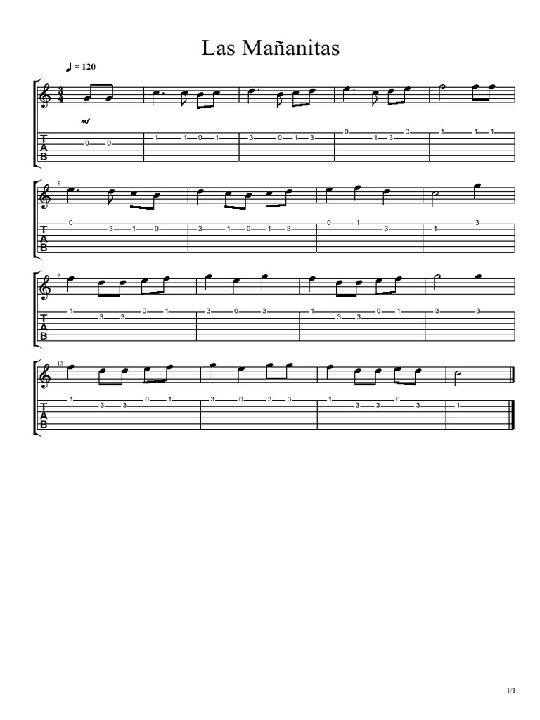 Las Mañanitas Tab | PDF