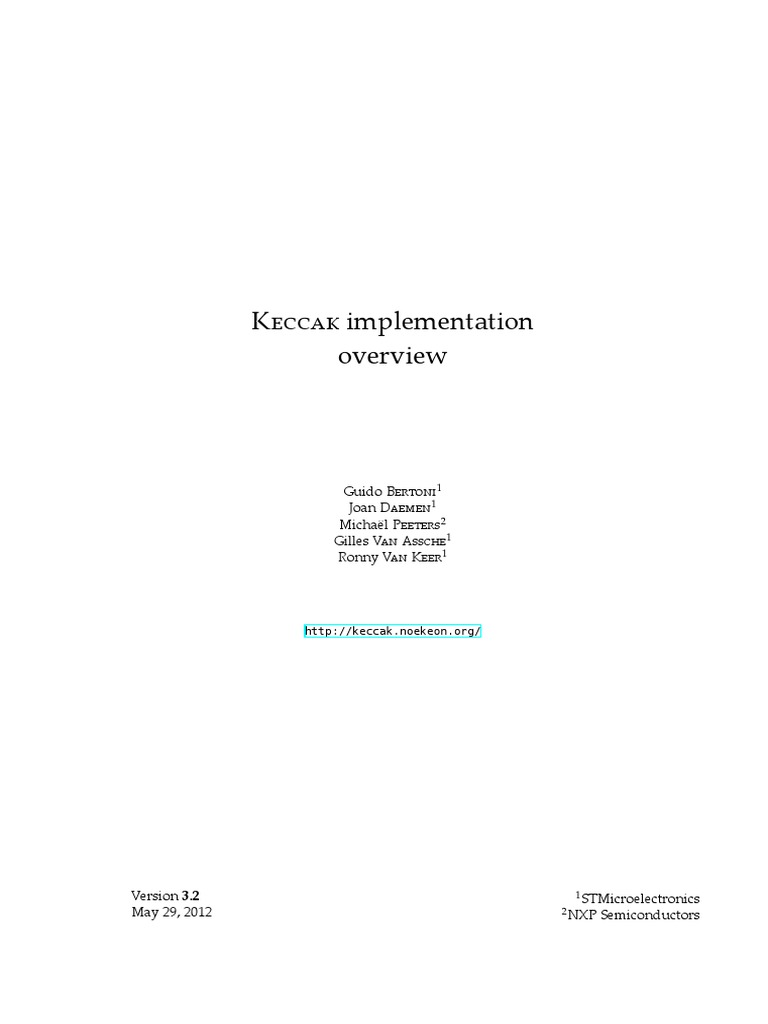 Keccak Implementation 3.2 | PDF | Central Processing Unit | Bit