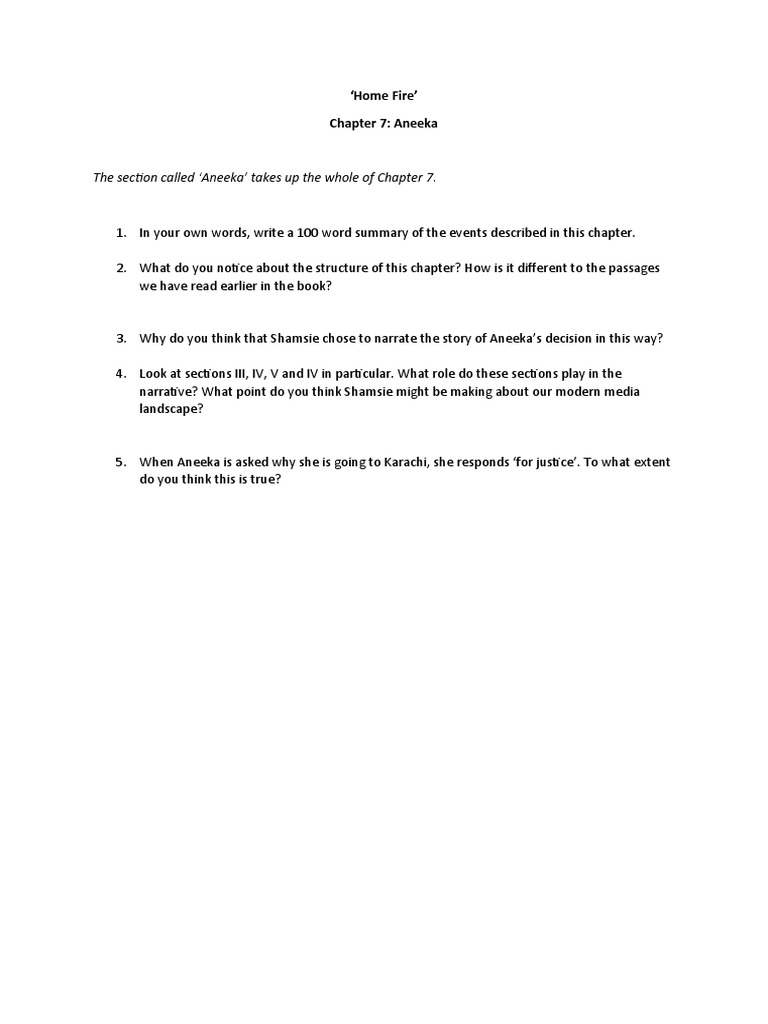 Chapter 7 Reading Questions | PDF | Language Arts & Discipline