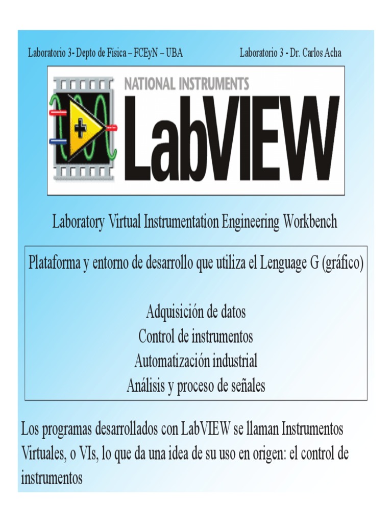 LabView Diapositivas | PDF | Programa de computadora | Programación