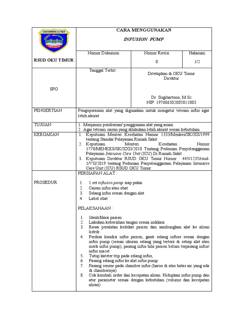 SOP Infus Pump | PDF
