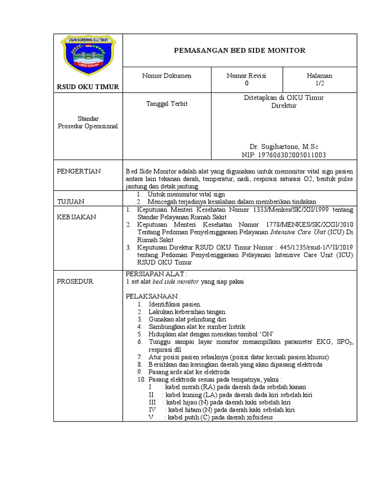 Pemasangan Bed Side Monitor | PDF