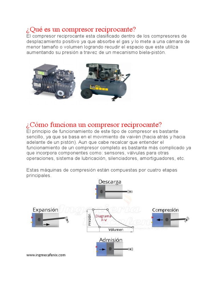 Compresores Reciprocantes | PDF | Ingeniería mecánica | Fabricación e ...