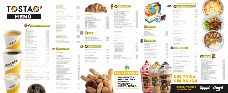Menú Tostao' Domicilios | PDF | Alimentos | Cocina
