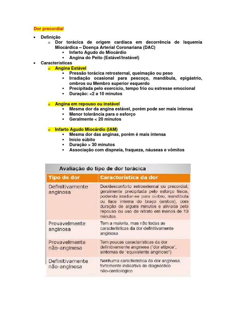 2 - Avaliação e Conduta No Paciente Com Dor Precordial | PDF | Infarto ...