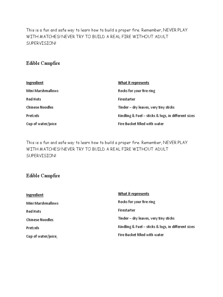 Edible Campfire Craft for Kids | PDF
