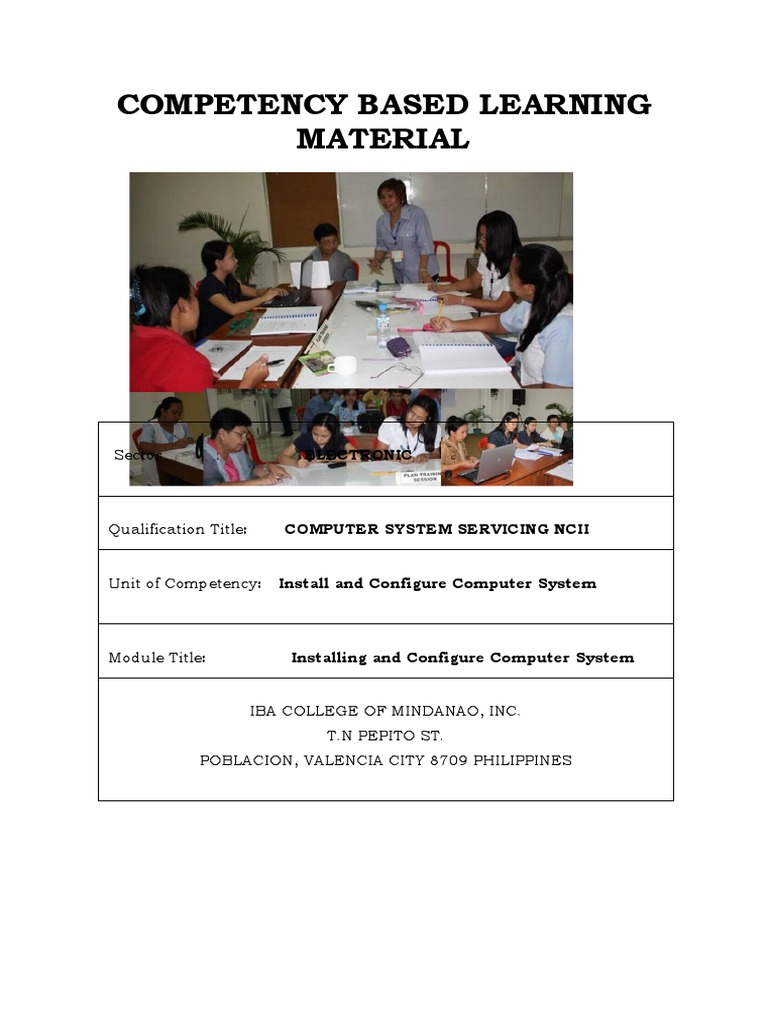 Competency-Based Learning Material on Installing and Configuring Computer Systems for the ...