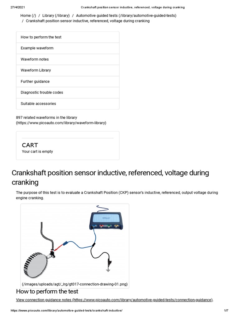 Crankshaft Position Sensor Inductive, Referenced, Voltage During ...