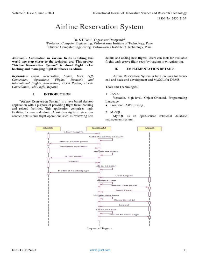 Airline Reservation System | PDF | Databases | Java (Programming Language)