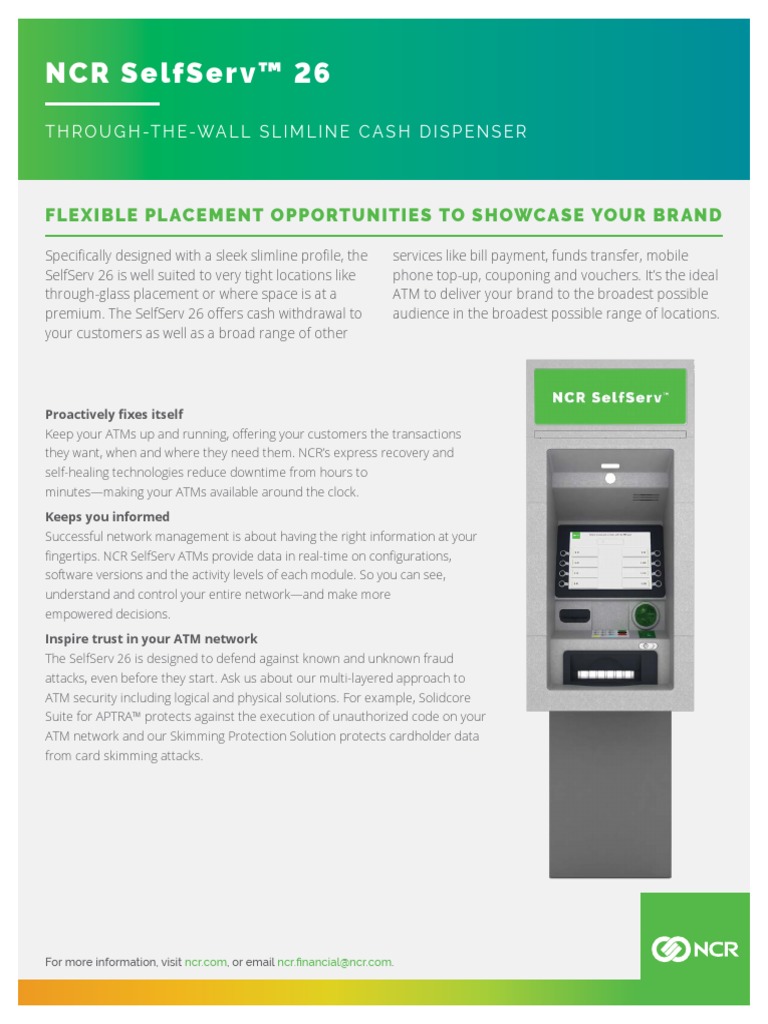17fin8593 C Us NCR Selfserv 26 Ds | PDF | Automated Teller Machine ...