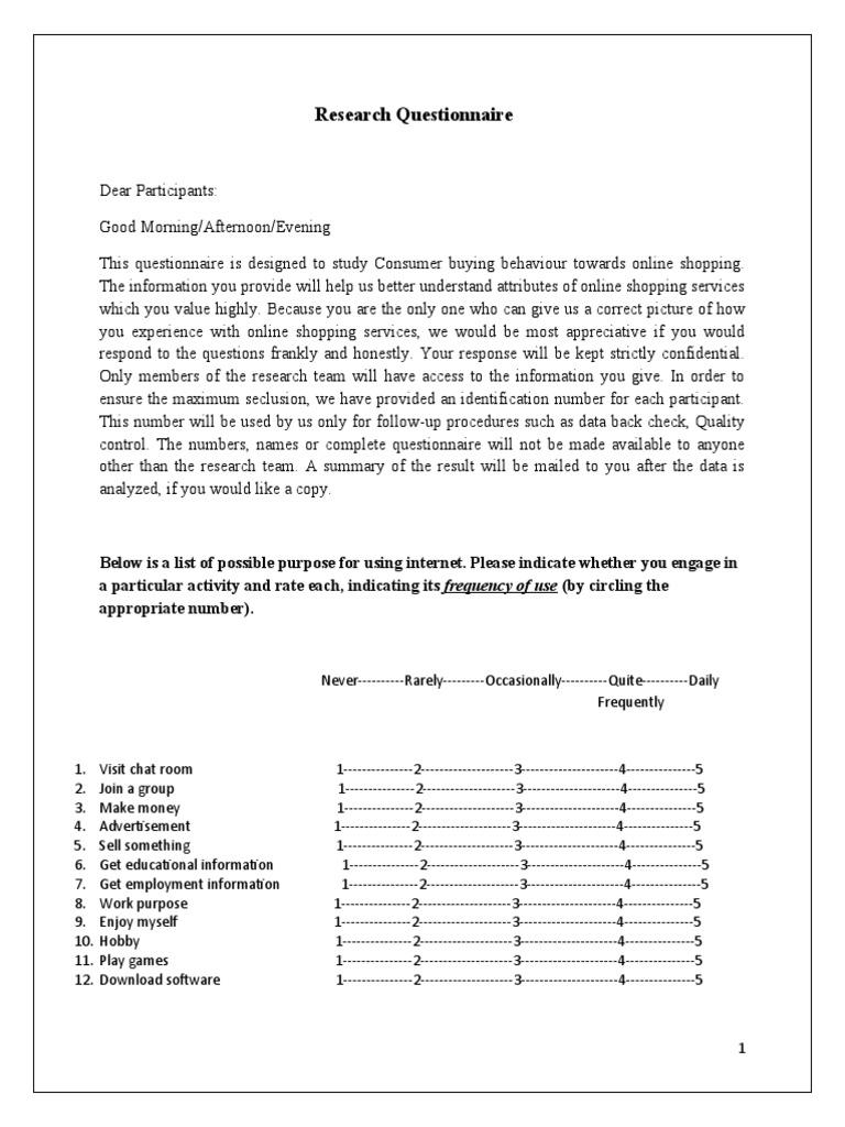 Questionaire | PDF | Online Shopping | Questionnaire