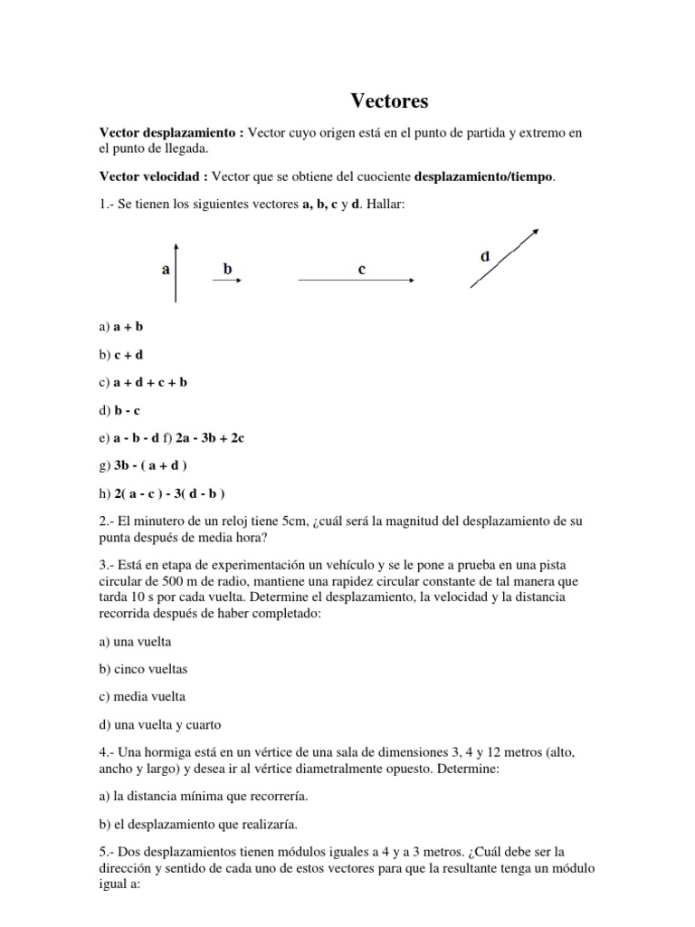 Guía De Vectores Pdf Vector Euclidiano Velocidad