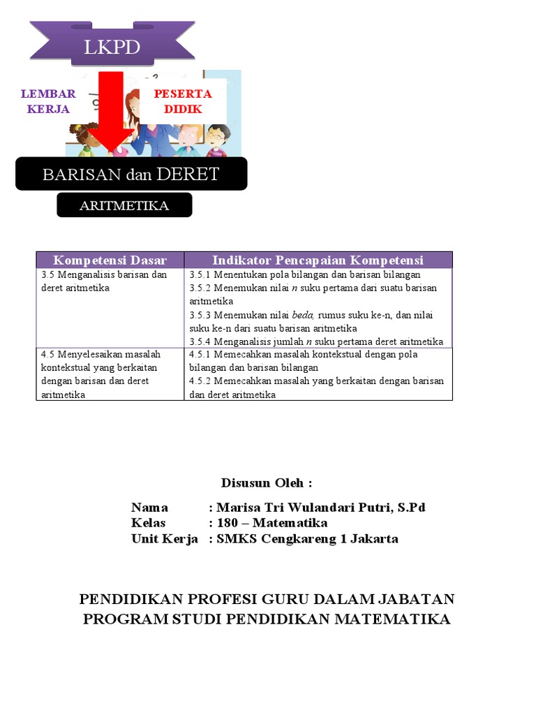 LKPD Barisan Dan Deret Aritmetika Marisa | PDF