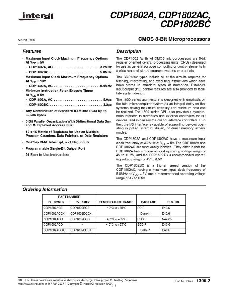 CDP 1802 | PDF | Central Processing Unit | Input/Output